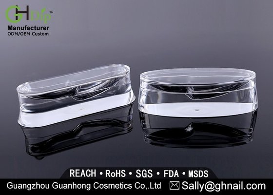 Professional Clear Acrylic Dip Powder Jar Non - Slip Design For Nail Salon