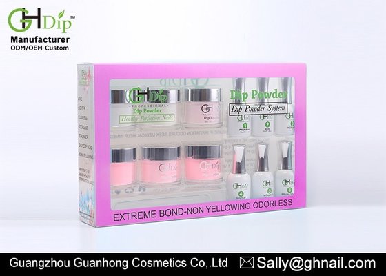 Organic White And Pink French Dip Kit Non - Irritating For Nail Beauty