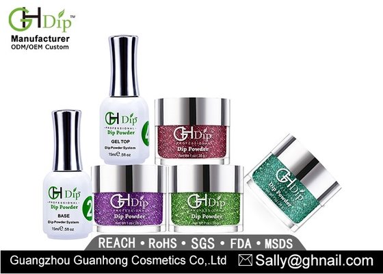 Professional Natural Glitter Nail Dip Powder Crack Resistant No Lamp Curing