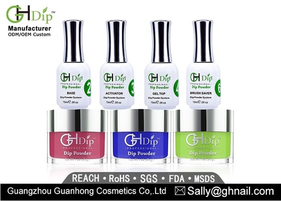 Harmless Gel Dip Powder Nails Polish No UV / Led Needed , REACH RoHS Listed