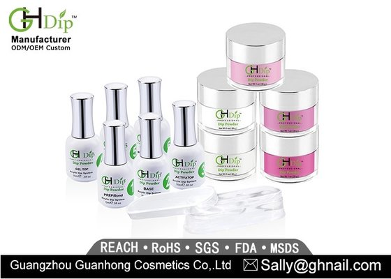 Scratch Resistant Quick Dip Powder System Kit Pink And White Color