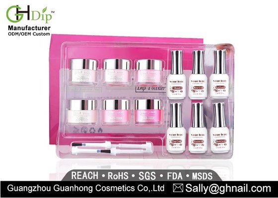 Crack / Chip Resistant Acrylic Nail Dip Kit French Manicure Environment Friendly