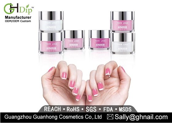 Crack / Chip Resistant Acrylic Nail Dip Kit French Manicure Environment Friendly