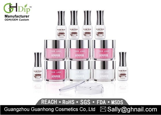 Crack / Chip Resistant Acrylic Nail Dip Kit French Manicure Environment Friendly