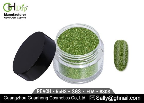 High Shine Long Lasting Green Nail Color Glitter Dip Powder Manicure 2 Oz Harmless