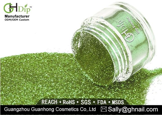High Shine Long Lasting Green Nail Color Glitter Dip Powder Manicure 2 Oz Harmless