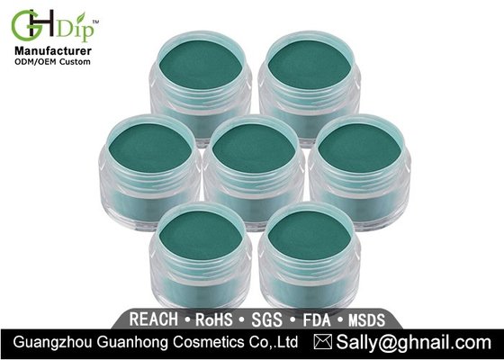 Organic Green Color Fingernail Gel Dip Powder / 2 Oz Air Dry Salon Acrylic Powder