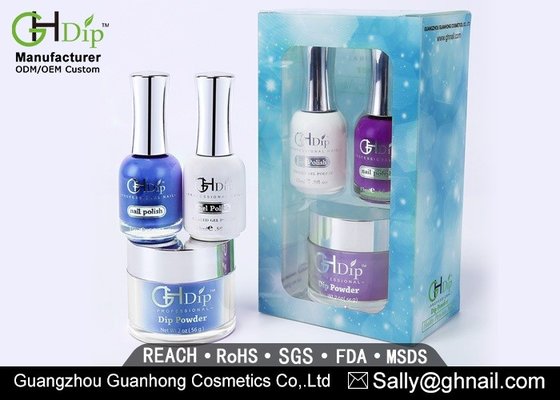 Eco Friendly Acrylic Dip Powder , Color Gel Nail Polish High Shine