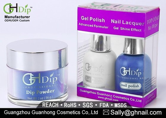 Eco Friendly Acrylic Dip Powder , Color Gel Nail Polish High Shine