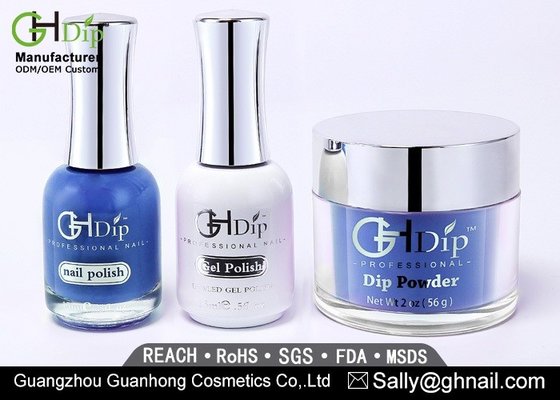 Eco Friendly Acrylic Dip Powder , Color Gel Nail Polish High Shine