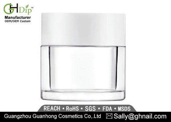 Transparent 2 Oz Nails Dipping Powder Container With White Screw Cap