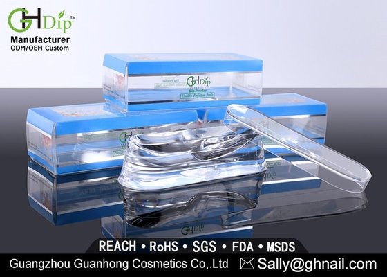 Professional Clear Acrylic Dip Powder Jar Non - Slip Design For Nail Salon
