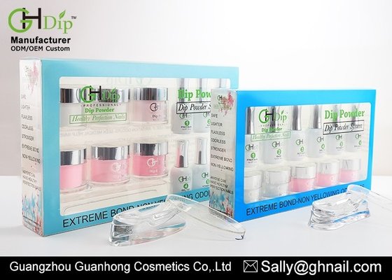 Natural Dip Powder French Manicure , Nail Dip Kit Crack Resistant