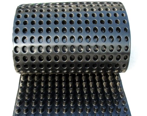 Dimpled Sheet Drainage Membrane , Basement Waterproofing Plastic Sheeting