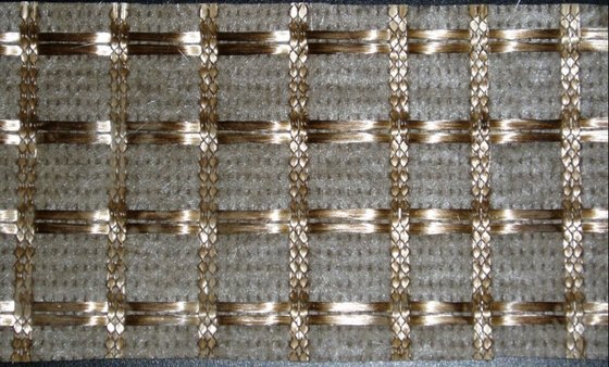 Bitumen Coated PET Geotextile Geocomposited Glass Fiber yarn / Polyester Yarn