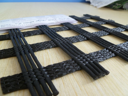 30KN 13% Low Elongation Asphalt Reinforcement Biaxial Geogrid Warp - Knitted Polyester