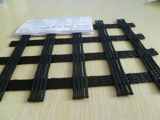30KN 13% Low Elongation Asphalt Reinforcement Biaxial Geogrid Warp - Knitted Polyester