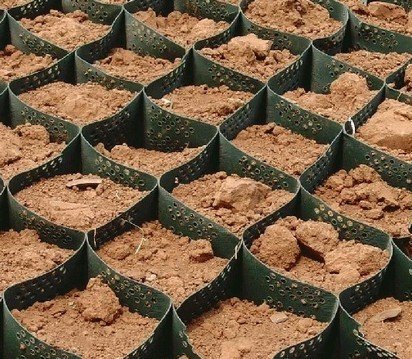 High Strength Cellular Confinement System Of Geocells , Plastic Grid Gravel Driveway