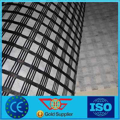 Drainage Mat Roll Fiberglass Geogrid Composite With Green Color Non - Woven Geotextile