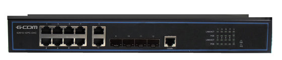 10 Port POE Switch / Power Over Ethernet Switch 2 × 100/1000BaseX SFP S2610-12PC