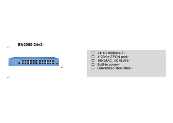 TX1310nm Ethernet Optical Network Unit ONU 20Km LC 24 10/100Base-T EN2000-24v2