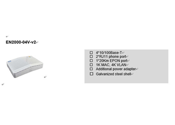 Fiber To The X ONU Optical Network Unit With 2 POTS External Power EN2000-04V-v2