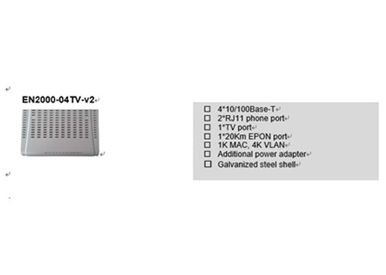 20Km LC EPON ONU 9.6Gbps Backplane Capacity , Ethernet Optical Network Unit 10.8-13.2 VDC