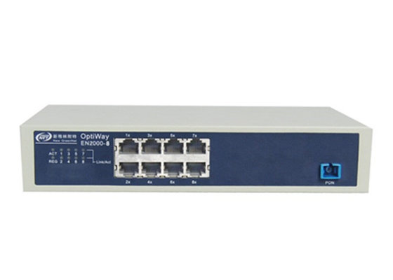 FTTx EPON ONU client power supply version,1*EPON(1490nm 1310nm 20Km,SC),8*10/100Base-T EN2000-08-P