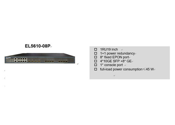 Dual Power Fiber To The X Optical Line Terminals 8GE Copper Port EL5610-08P