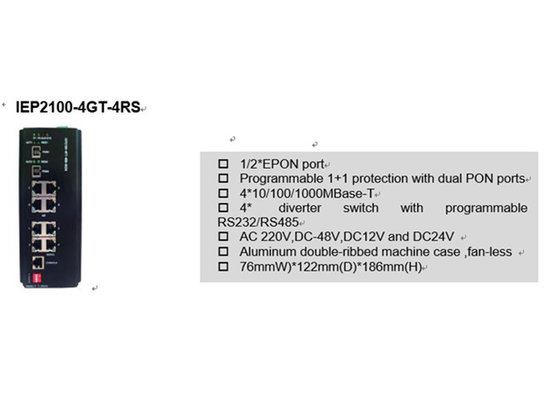 4× 10/100/1000MBase-T EPON ONU 7.44Mpps WEB - Based Transceiver Statistics IEP2100-4GT-4RS