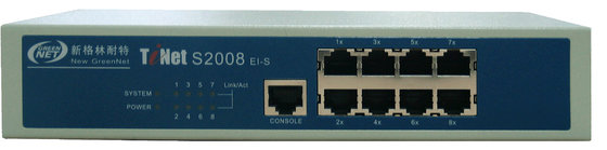 8 Port Web Managed Fast Ethernet Switch 1.25M 8 × 10/100 Base-T S2008EI-S