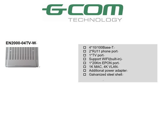 RX1490nm 12V 1.5A FTTx EPON ONU Bandwidth Control Port Mirroring EN2000-04V-W