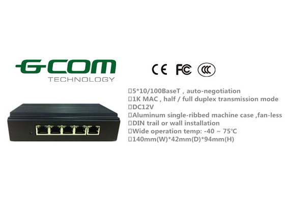 5 Port Industrial Ethernet Switch , Industrial Grade Ethernet Switch Layer 2 IES1000-05T