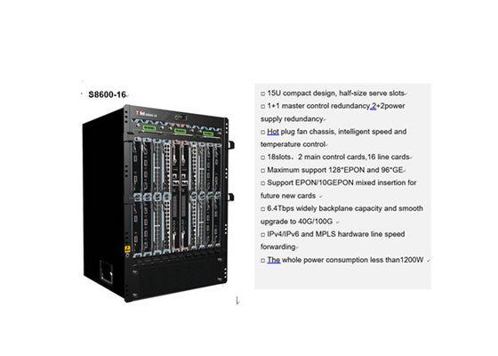 15U Compact Optical Line Terminals 6.4Tbps Widely Backplane Capacity S8600-16
