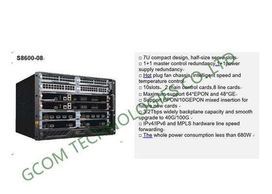 1200W Optical Line Terminals With 16× Service Slots + 2× Main Control Slots S8600-16