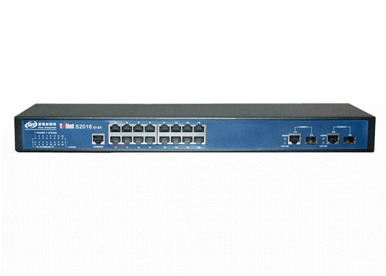 Web Management Switch 16 Port , Fast Ethernet Switch With 2 Extension Slot S2016EI-EA