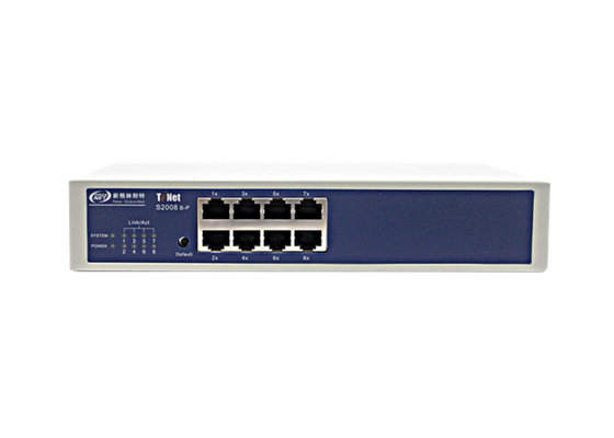 Reversed 8 Port Power Over Ethernet Switch With 1 × 100Base X SFP S2008BF-P
