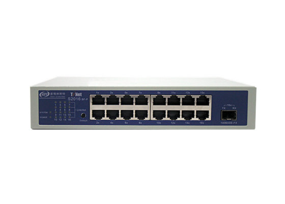 17 Port Reverse POE Switch with 16 × 10/100BaseT + 1 × 100Base X SFP S2016BF-P