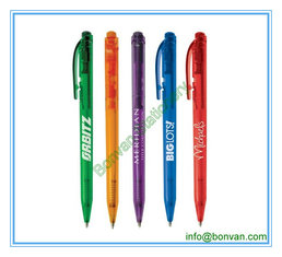 China chromed pusher retractable plastic ball point pen from china factory supplier