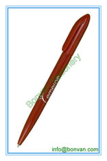 China slim twist style printed plastic pen, logo branded plastic pen supplier