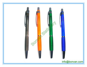 China clear barrel promo customized logo ball point pen supplier