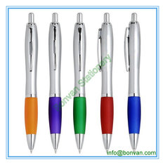 China popular style curvy contour ball pen, silver contour ball point pen supplier