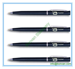 China logo branded hotel plastic pen, advertising gift hotel pen supplier