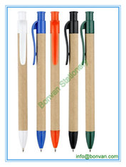 China eco paper pen, promotional gift paper logo pen supplier