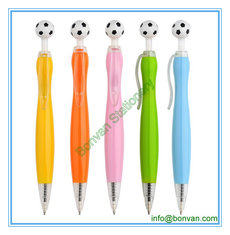 China football plastic pen,football shape promotional sport ball pen supplier