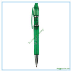 China green plastic pen, green color promotional ball point pen supplier