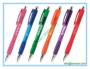 China valued added logo brand promotional pens, branded plastic pen supplier