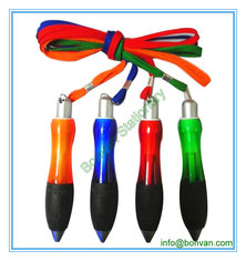 China lanyard plastic pen,lanyard promotional gift ball pen supplier