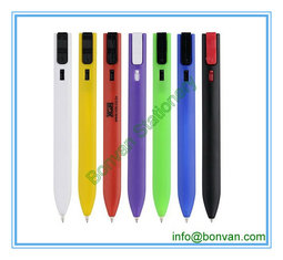 China plastic bookmark pen, hotel use simple flat pen,very cheap hotel pen supplier