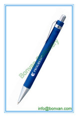 China metal clip plastic ball pen,printed pen with metal clip supplier